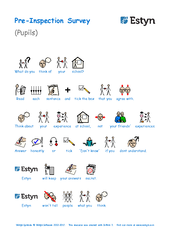 Widgit Success Stories Estyn Pre-inspection Survey With, 54% OFF